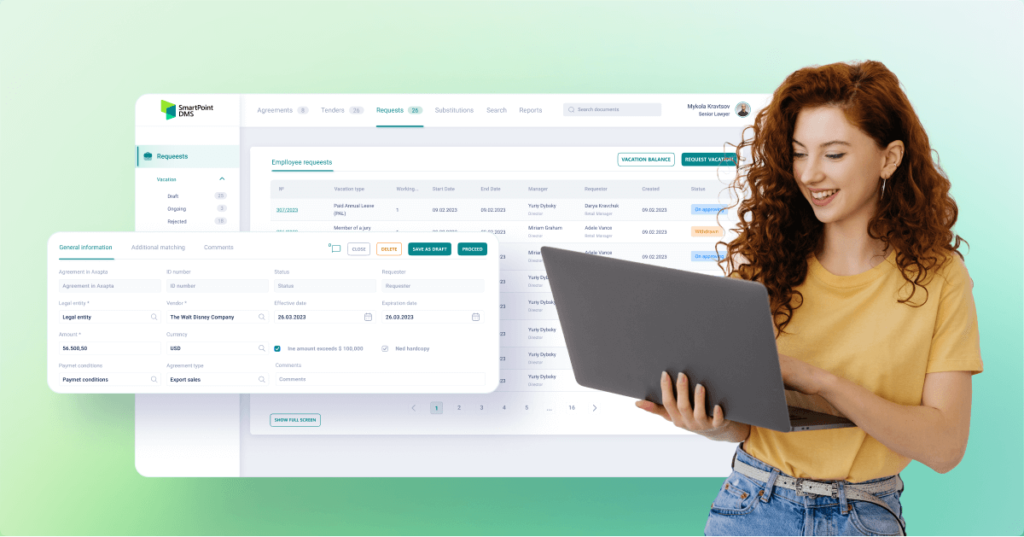 Automated document management system SmartPoint DMS